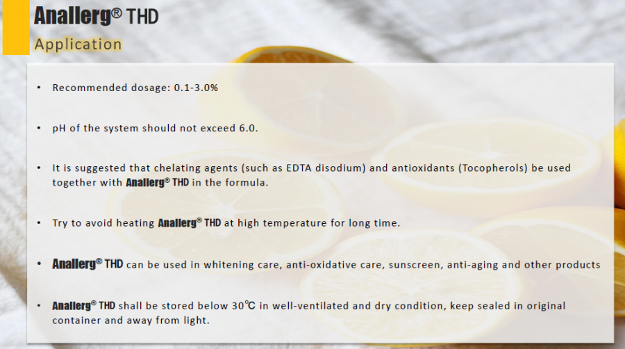 Anallerg® THD 테트라헥실데실아스코베이트 Tetrahexyldecyl Ascorbate > Anallerg® 기능성원료 ...